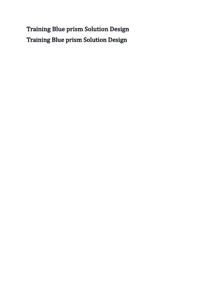 Blue Prism Solution Design | PDF