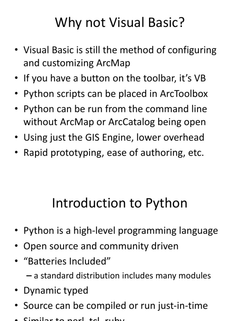 An Introduction to Using Python for Automating GIS Tasks and Customizing ArcMap | PDF | Python ...