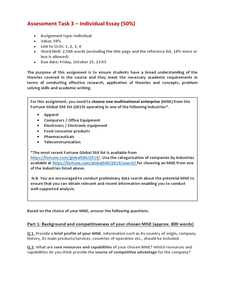 IB-Assessment Task 3-Guide (1) - 2 PDF | PDF | Essays | Information