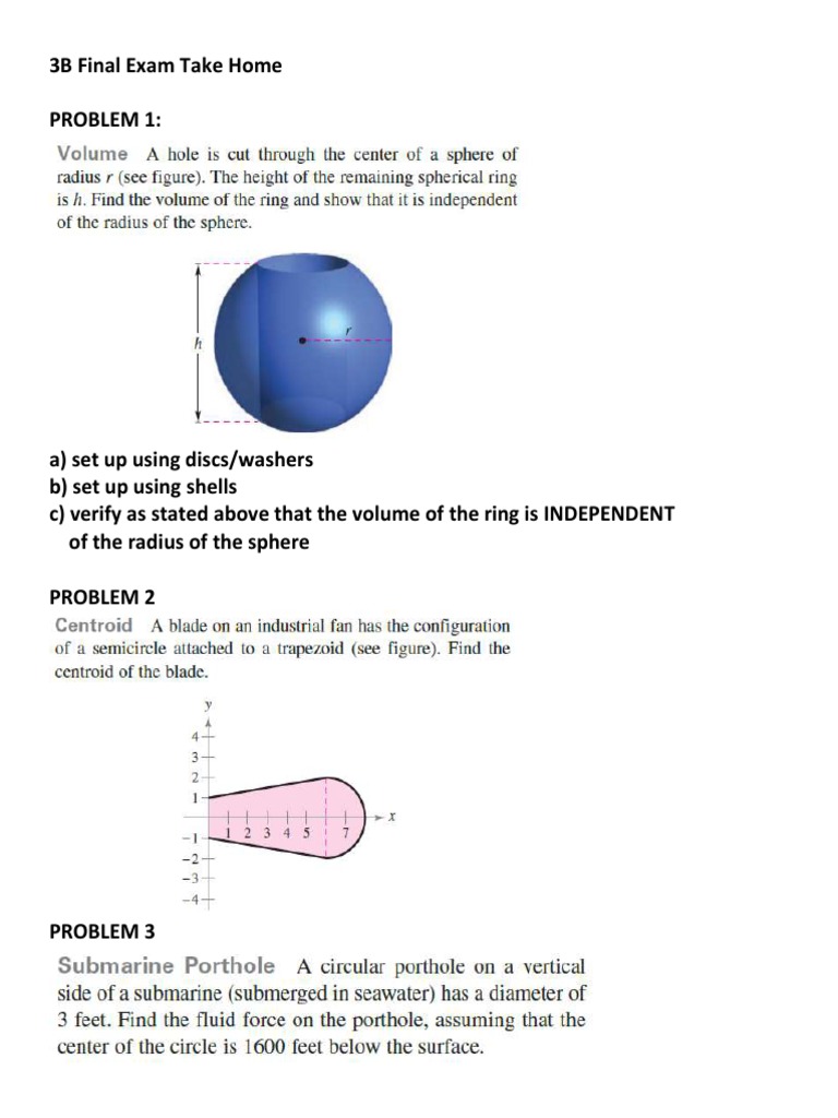 3B Final Exam Take Home Problem 1 | PDF