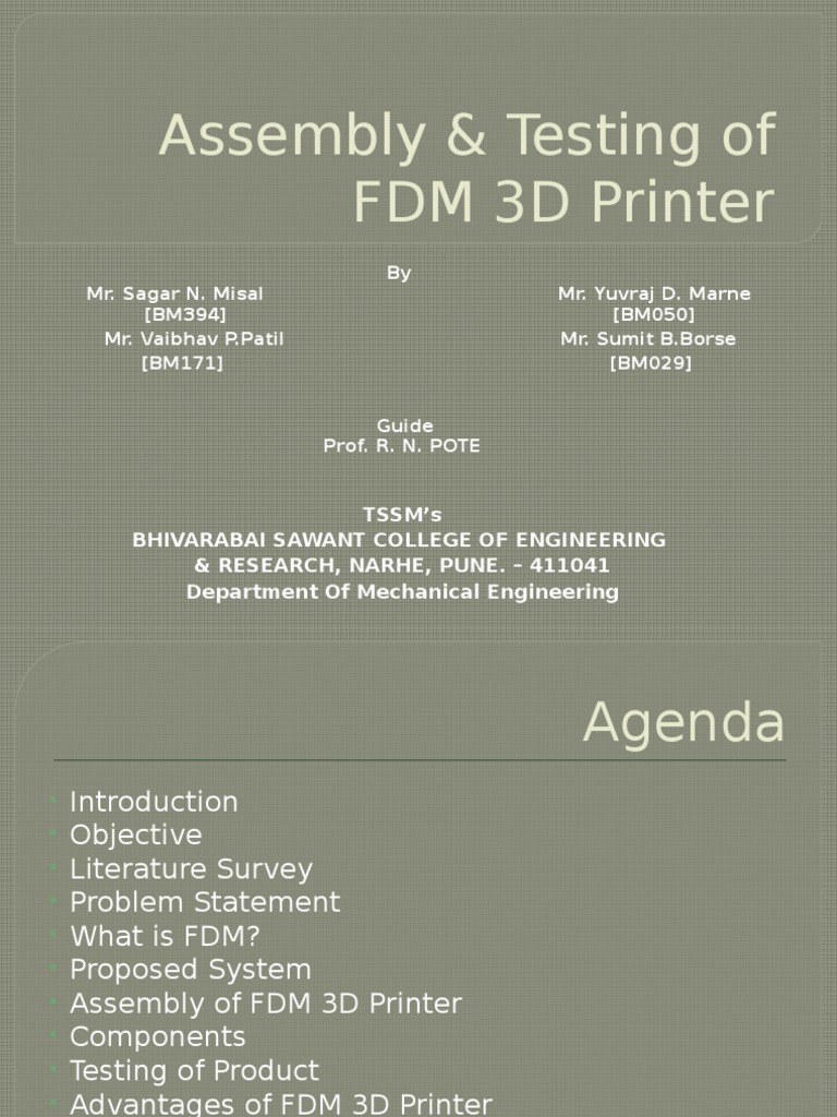 FDM 3D Printer Assembly Guide | PDF | 3 D Printing | Engineering