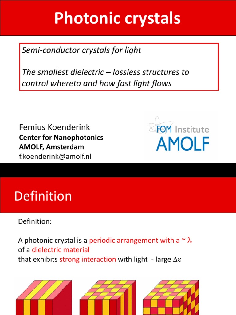 Photonic Crystals | PDF | Light | Waves