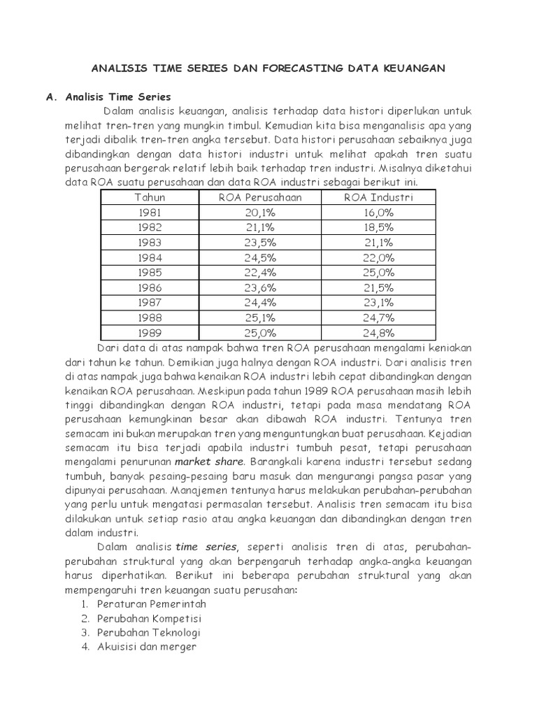 Analisis Time Series Dan Forecasting Data Keuangan | PDF