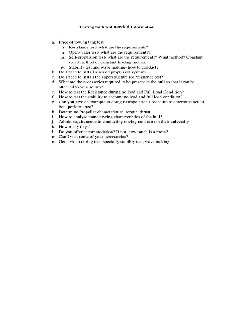 Towing Tank Test Requirements and Procedures: A Comprehensive Guide to ...