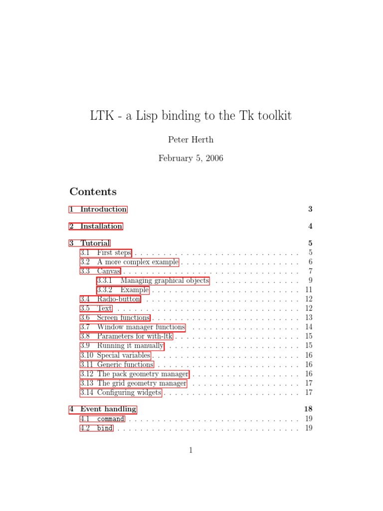 LTK - A Lisp Binding To The TK Toolkit: Peter Herth February 5, 2006 ...
