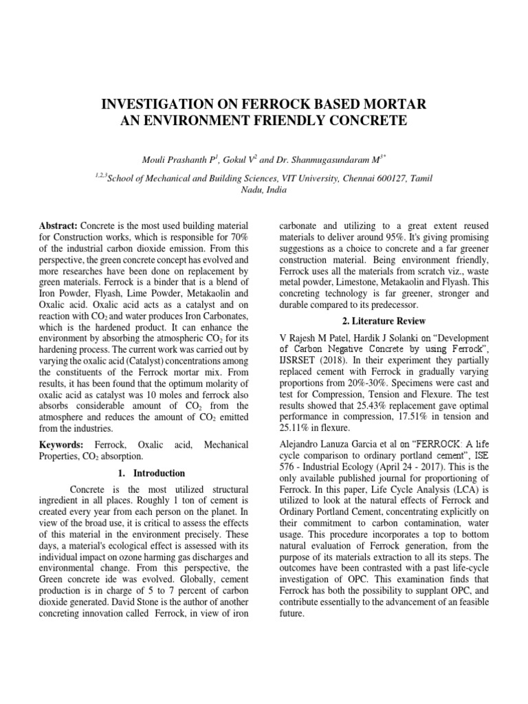 Ferrock Paper | PDF | Concrete | Cement