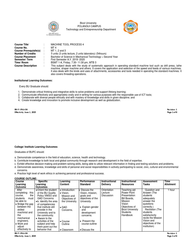 Course Title' Course No. Course Prerequisite(s) Number of Credits ...