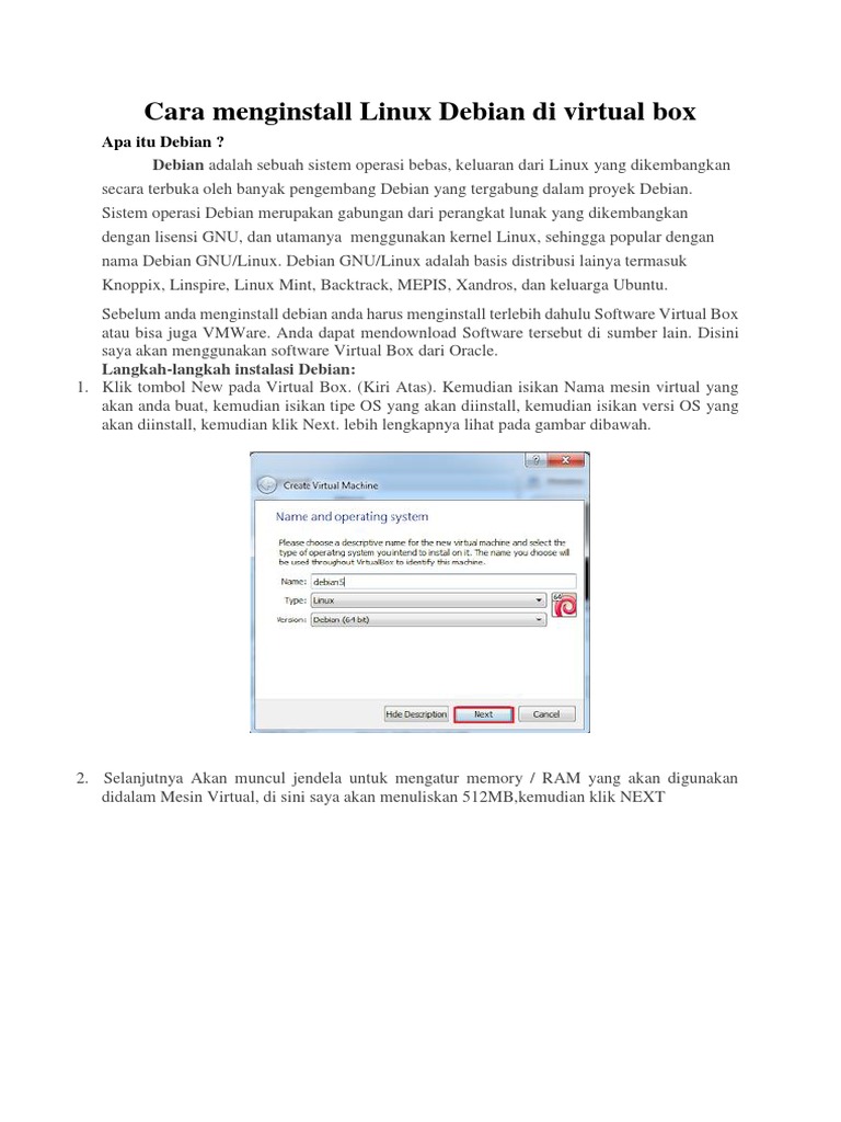 Cara Install Linux Debian Di Virtual Box | PDF