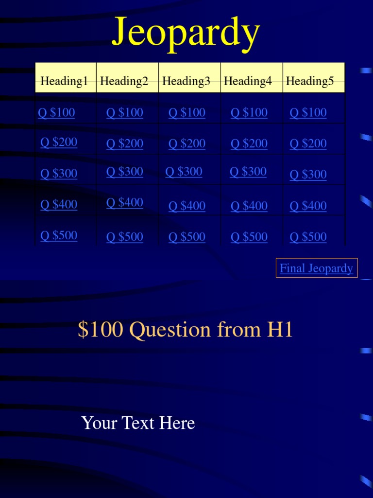 Jeopardy | PDF | Sports