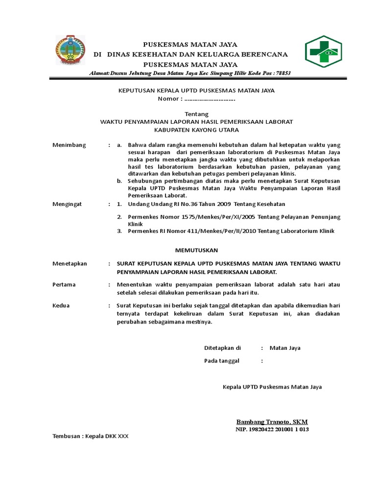 SK Pemeriksaan Lab Cito | PDF