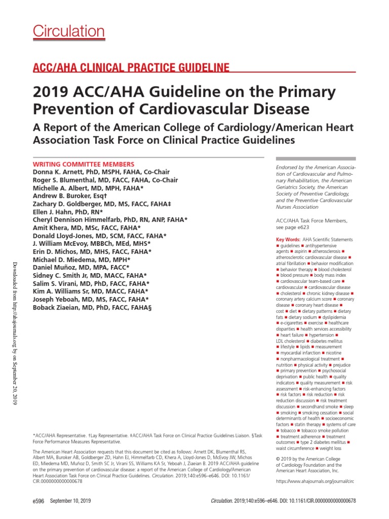 Guía AHA 2019 PDF | PDF | Cardiovascular Diseases | Diabetes Mellitus ...