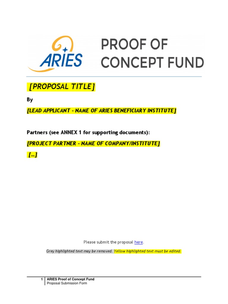 ARIES POC Proposal Template V5 | Download Free PDF | Risk Management ...