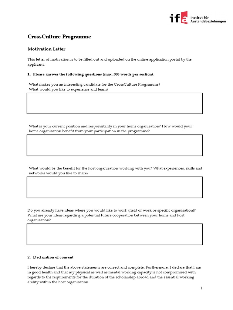 Motivation Letter | PDF | Career & Growth