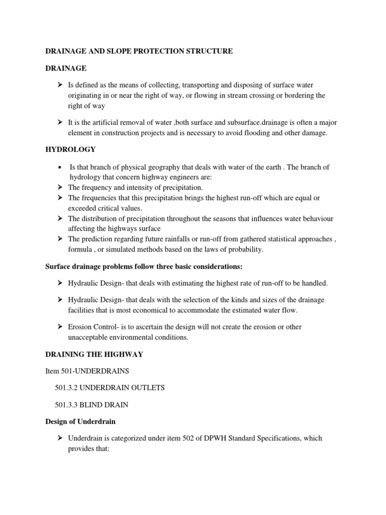 Drainage and Slope Protection Structure Drainage | PDF | Landslide ...