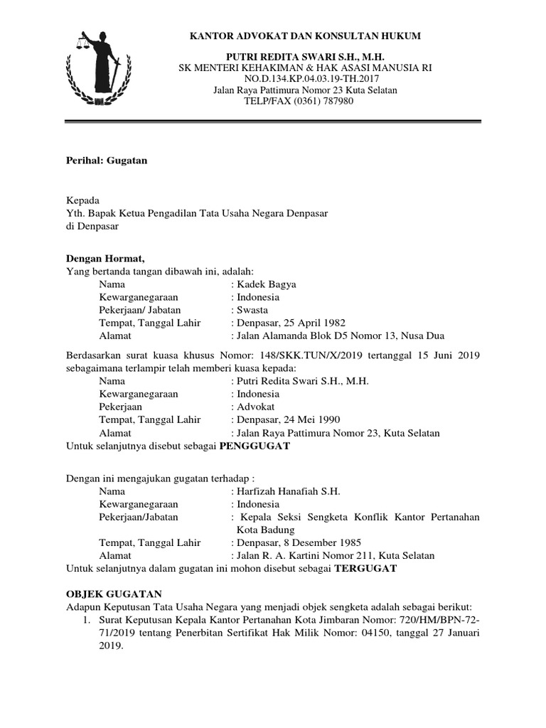 Contoh Gugatan Tun | PDF