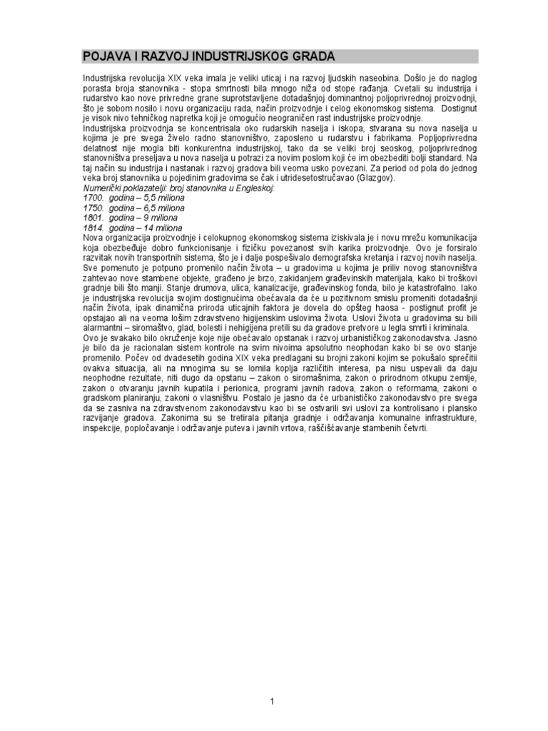 XIX Vek-Industrijski Grad-Obnova Pariza-Vrtni Gradovi | PDF