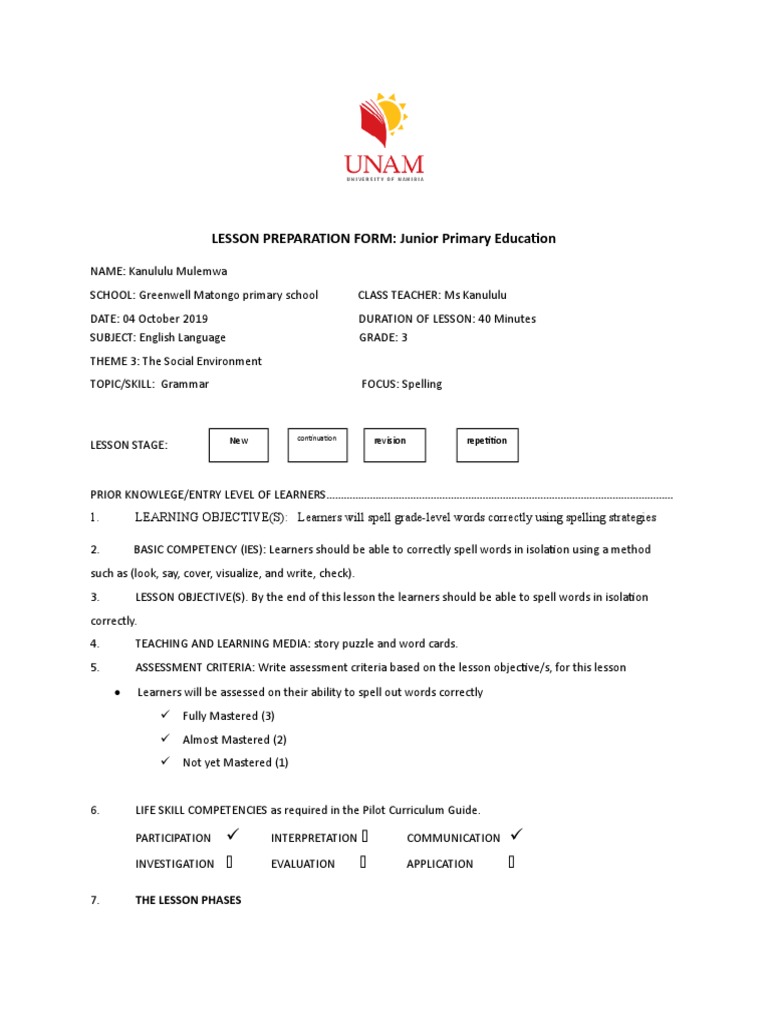 Lesson Plan | PDF | Lesson Plan | Educational Assessment