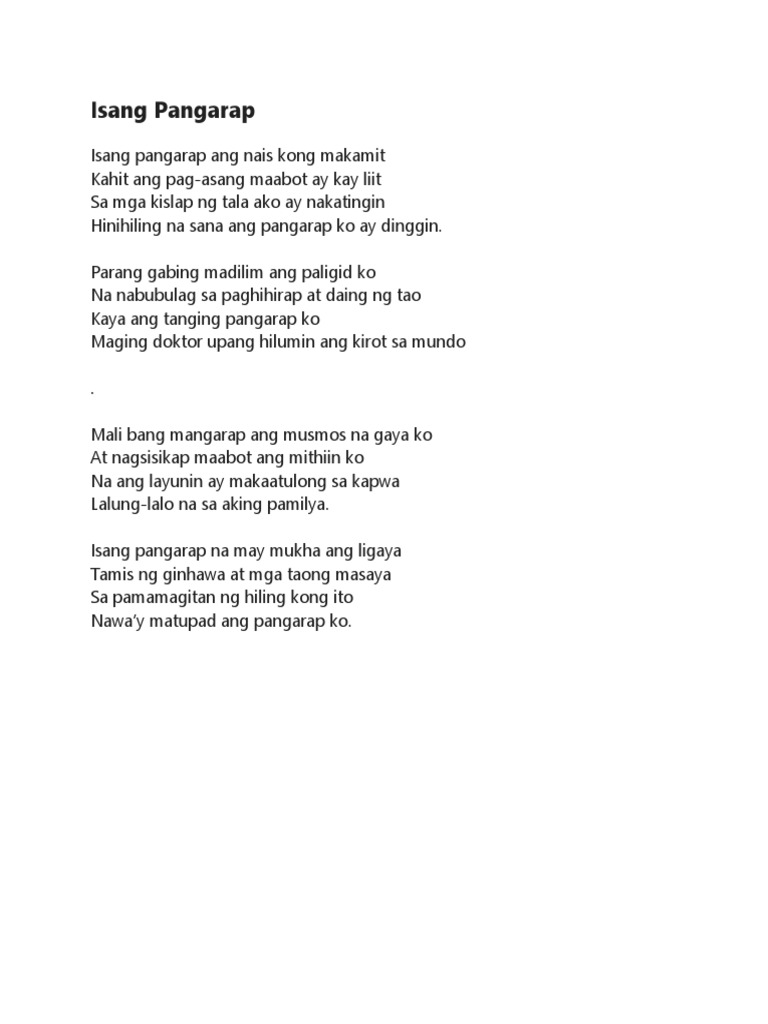 Isang Pangarap | PDF