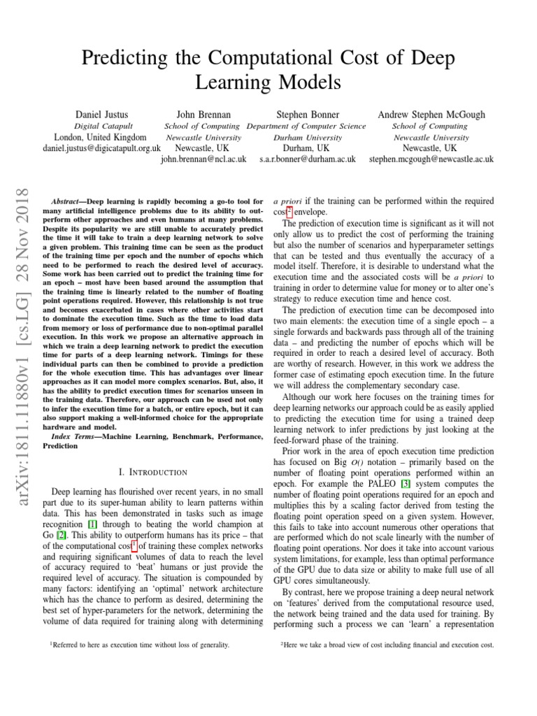 Predicting The Computational Cost of Deep Learning Models | PDF | Deep ...