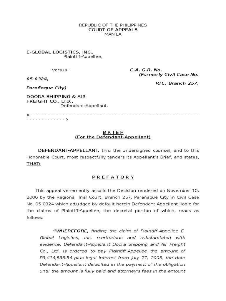 Court of Appeals: (Formerly Civil Case No. 05-0324, RTC, Branch 257 ...
