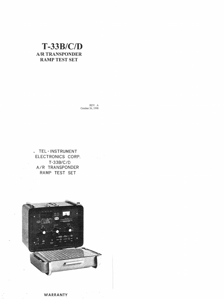T-33B/C/D: Air Transponder Ramp Test Set | PDF | Transponder ...