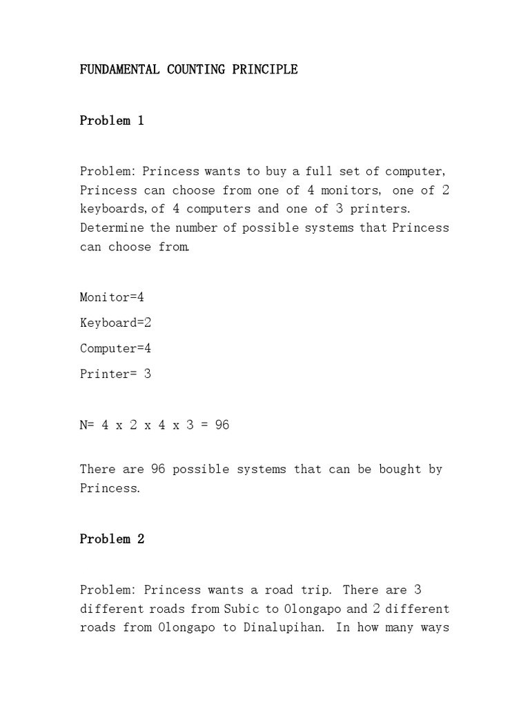 Fundamental Counting Principle | PDF | Odds | Probability