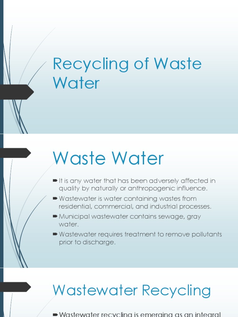 Wastewater Recycling and Treatment Guide | PDF | Wastewater | Reclaimed ...