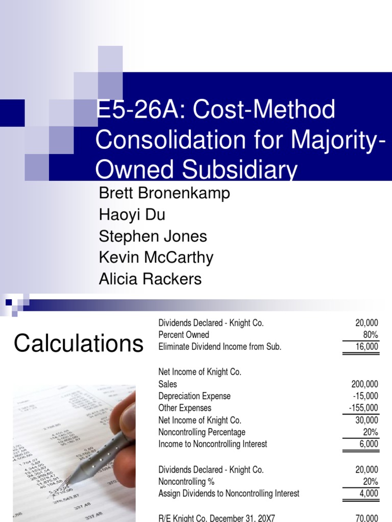 E5-26A: Cost-Method Consolidation For Majority-Owned Subsidiary | PDF ...