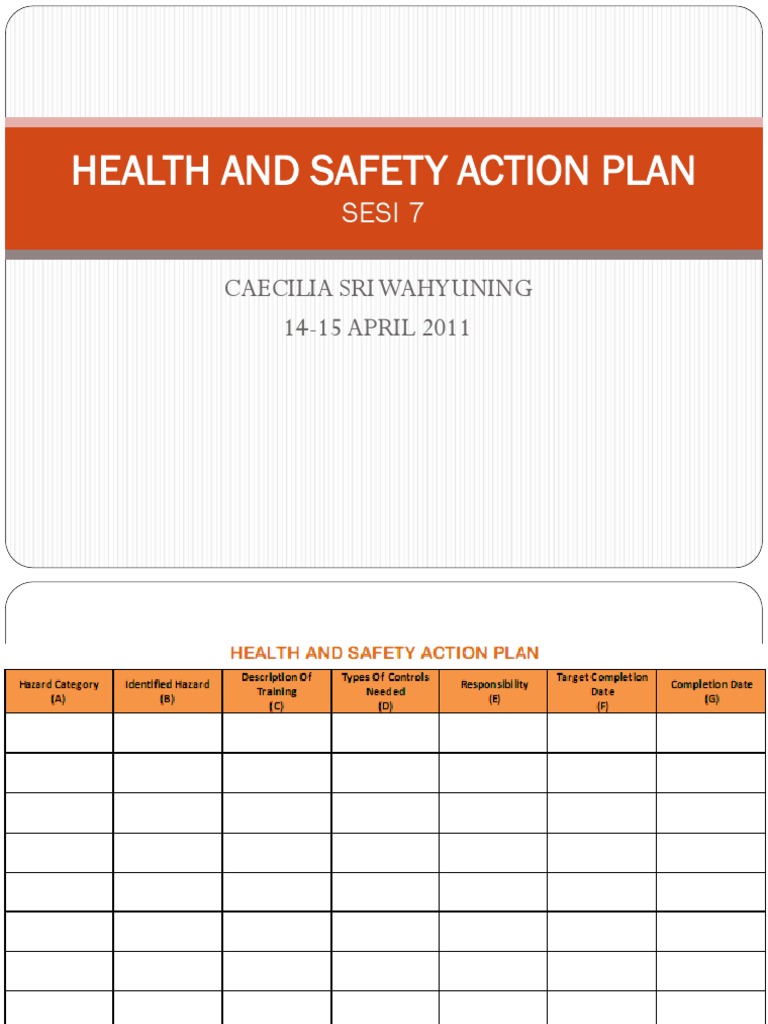 Health and Safety Action Plan | PDF | Career & Growth