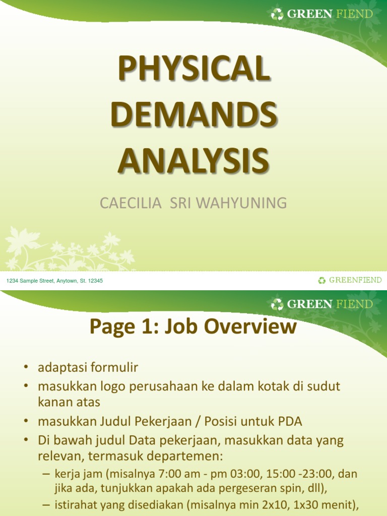 Physical Demands Analysis | PDF