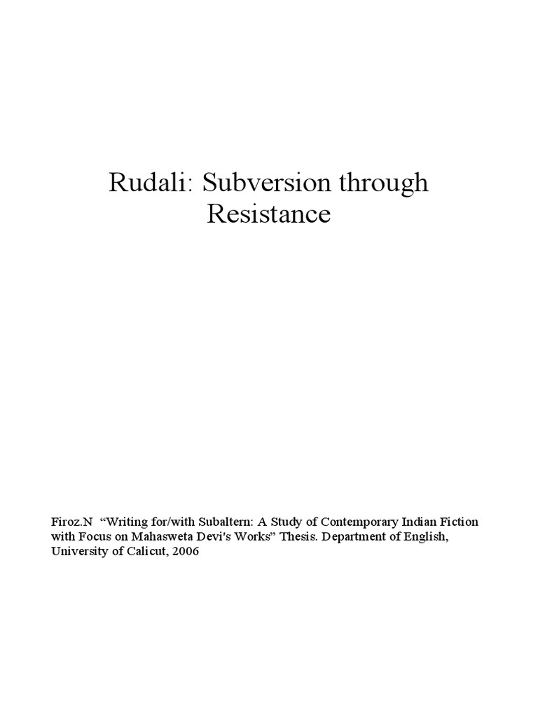 Rudali | PDF | Caste | Dalit