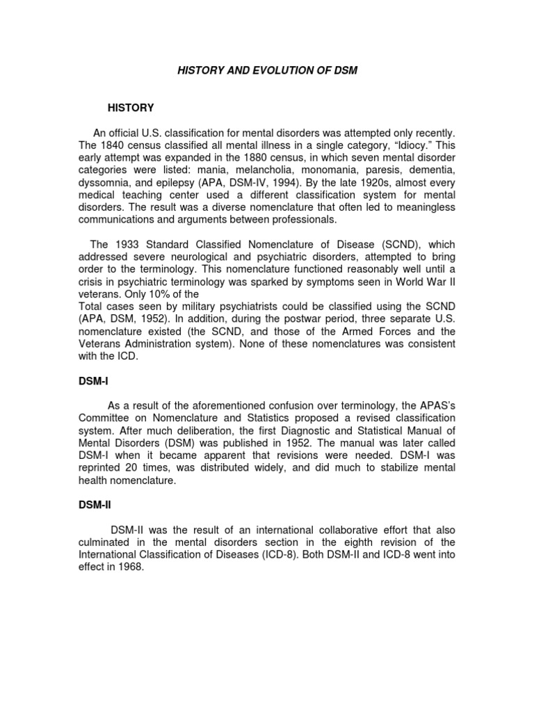 History and Evolution of DSM | PDF | International Statistical ...