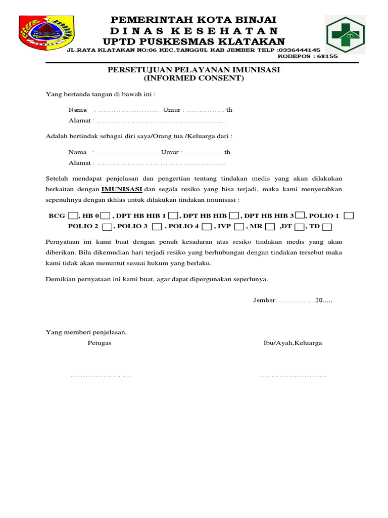 Inform Consent Imunisasi | PDF | Politik