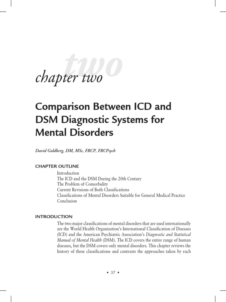 Comparison Bet ICD & DSM PDF | PDF | Mental Disorder | International ...