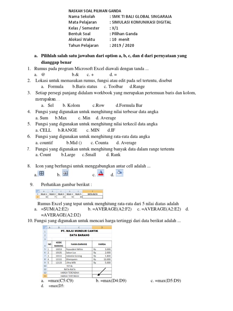 Naskah Soal Pilihan Ganda | PDF