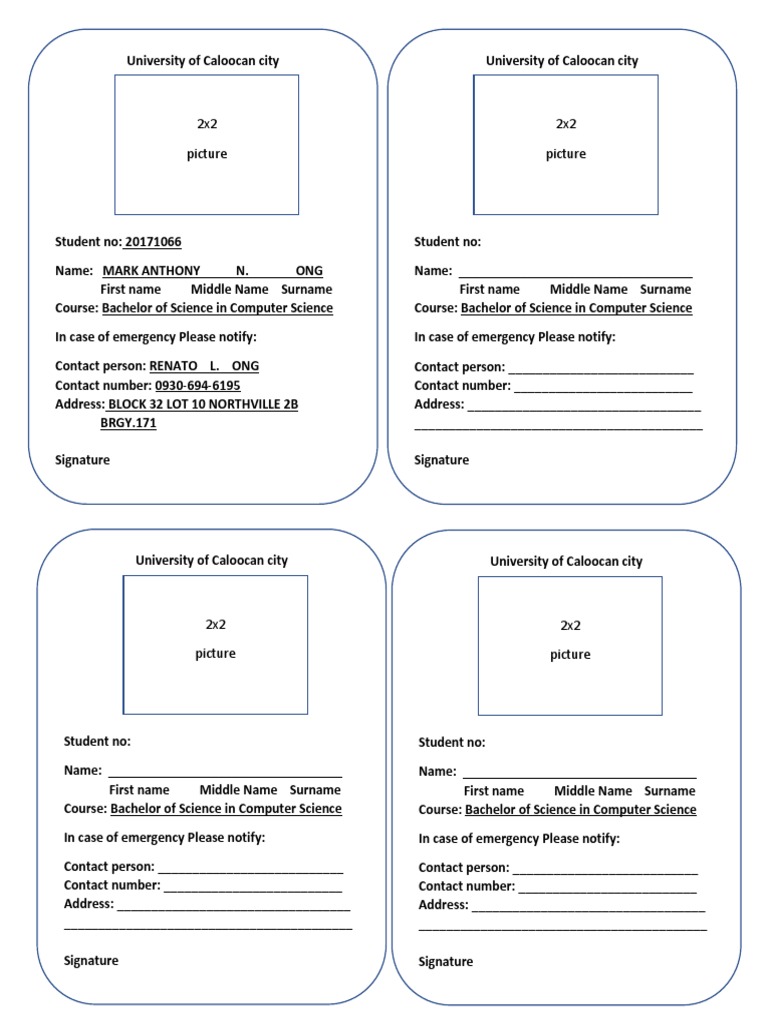 Id Forms | PDF | Titles | Academic Degree