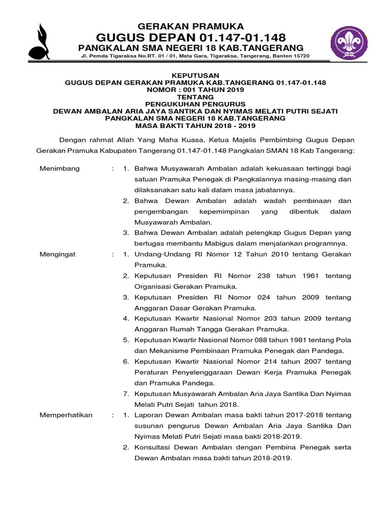 SK Dewan Ambalan 2019 | PDF