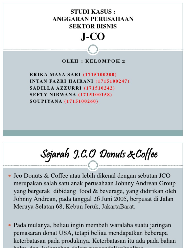 Studi Kasus Anggaran JCO | PDF | Bisnis