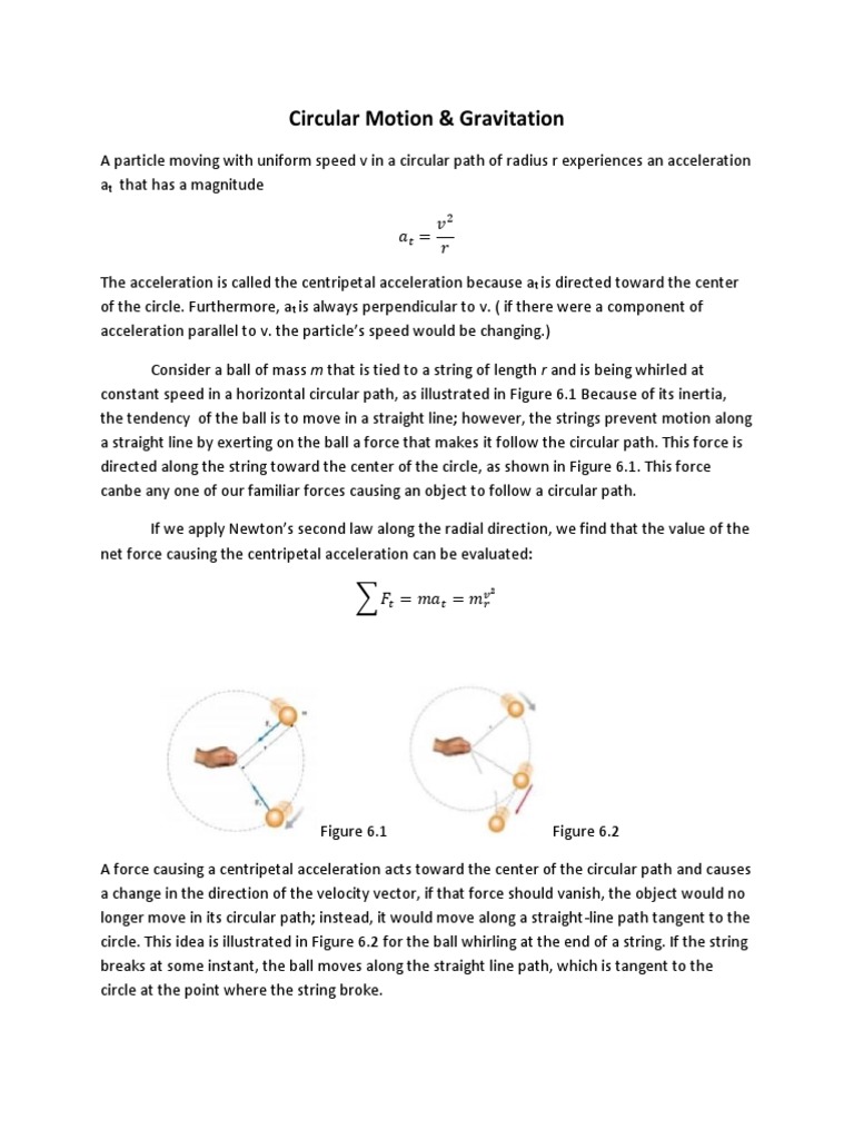 Circular Motion & Gravitation | PDF | Acceleration | Orbit