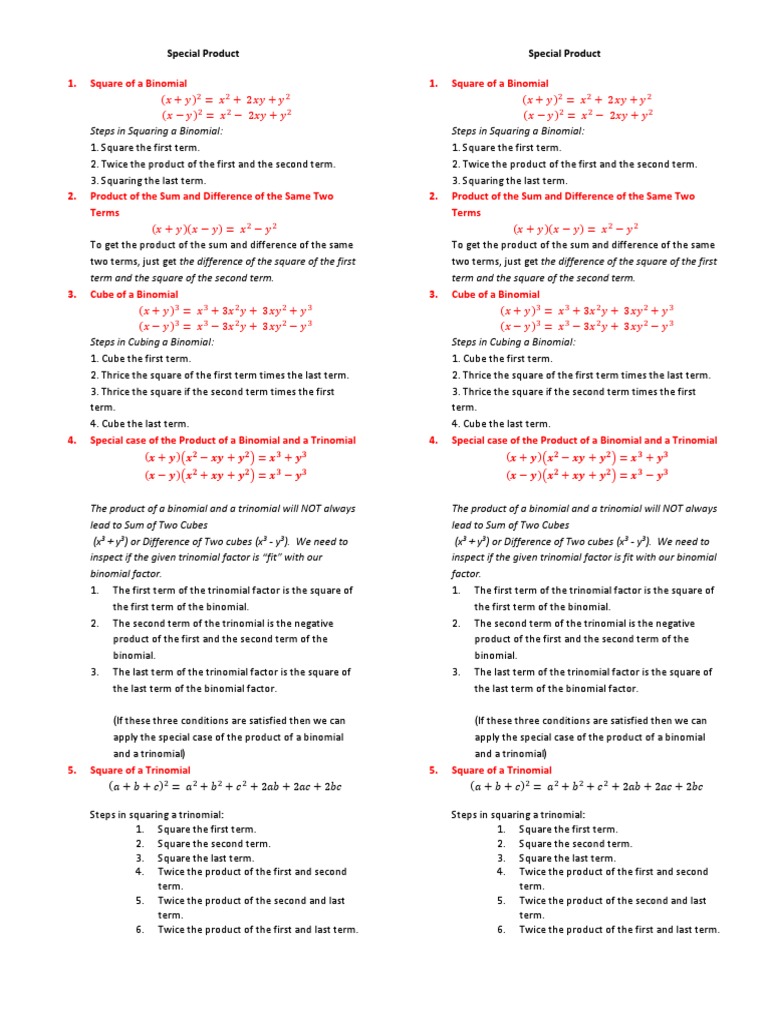 Special Product Special Product | PDF | Mathematical Analysis | Number ...
