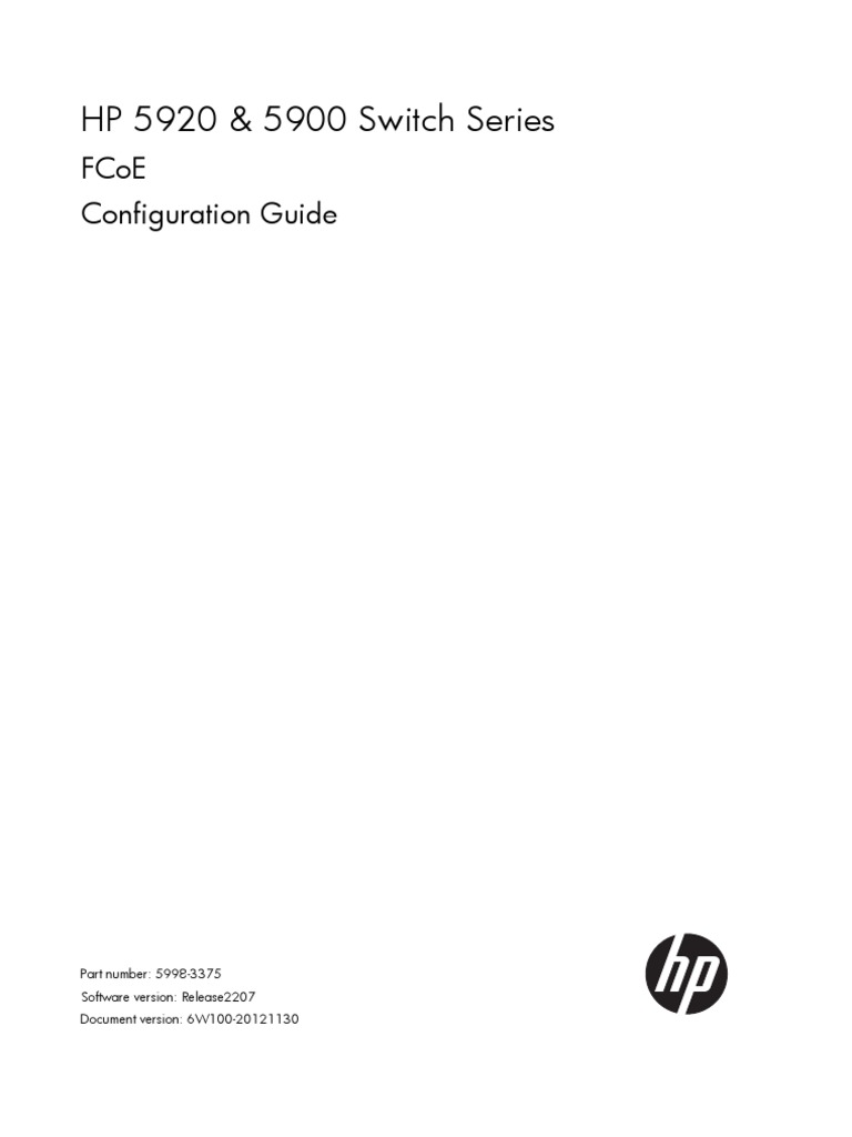 HP 5920 & 5900 Switch Series FcOE Configuration Guide | PDF | Network ...