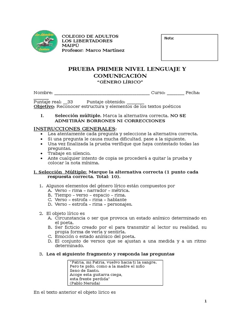 Prueba | PDF | Rima | Poesía