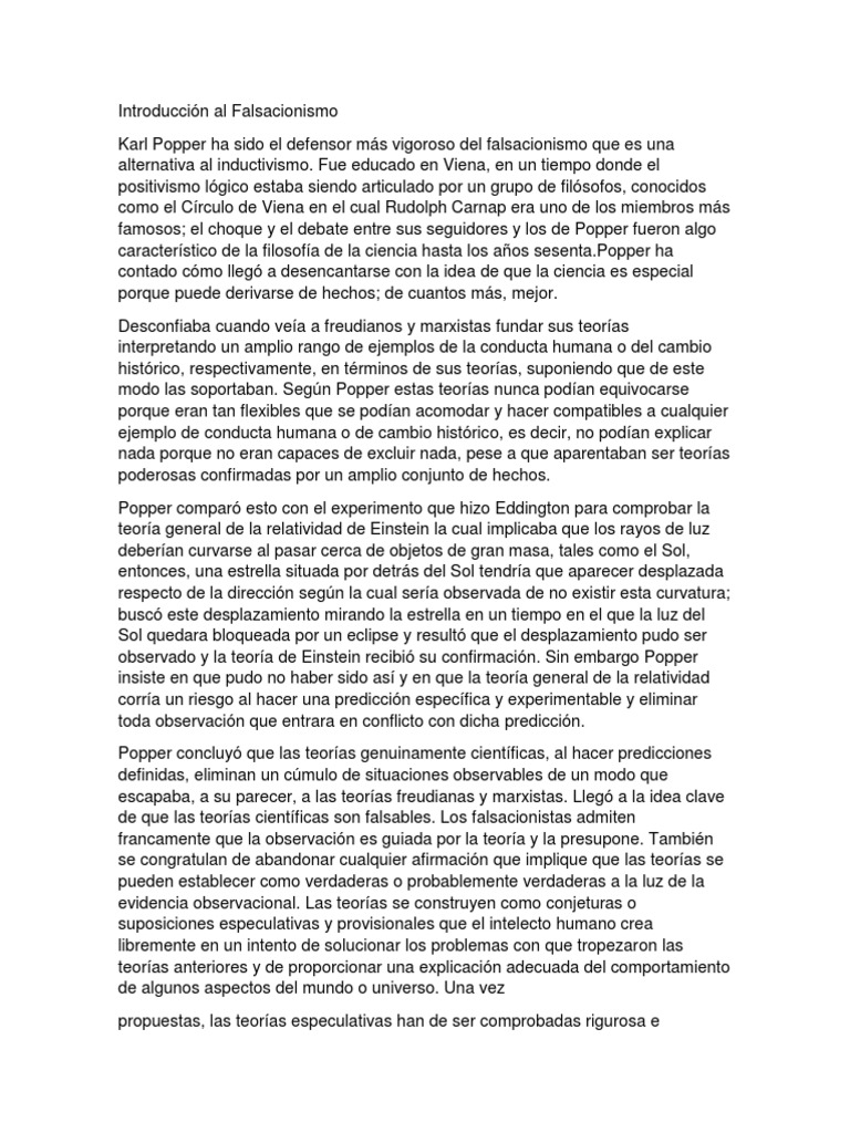 Falsacionismo Ultimo | PDF | Karl Popper | Predicción