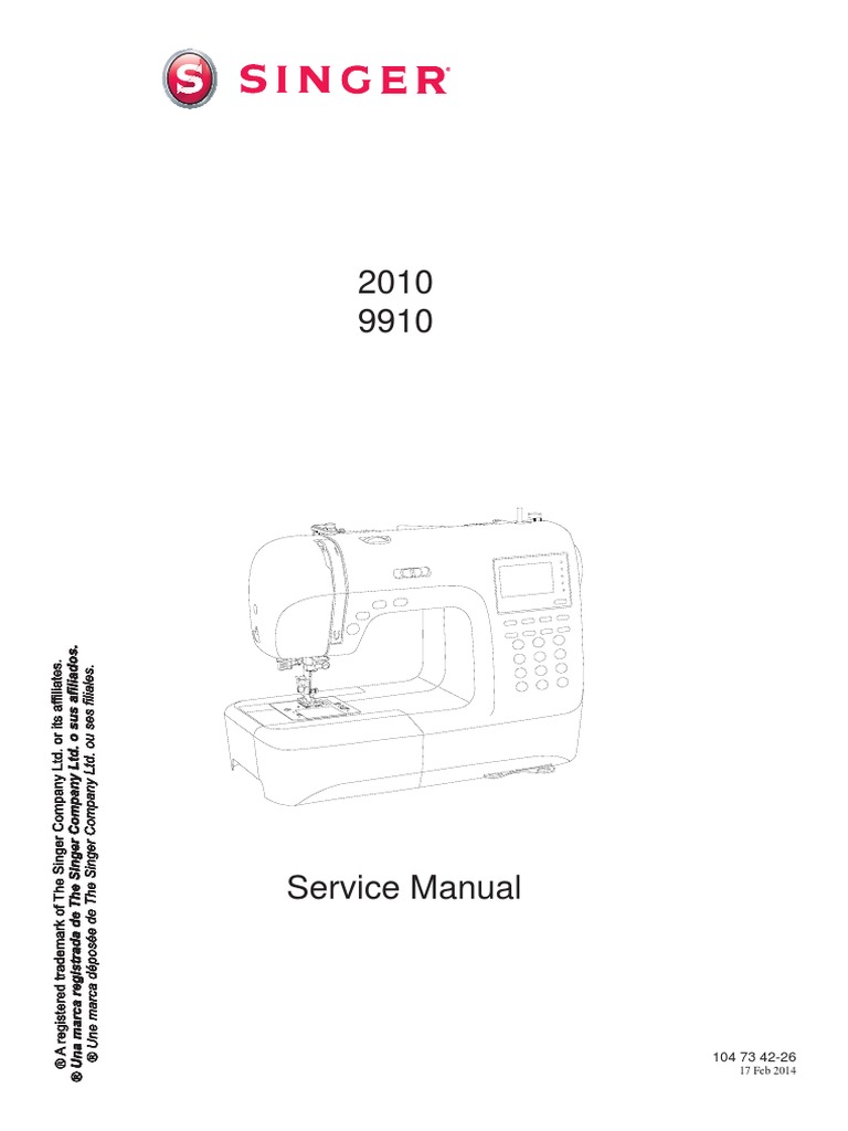 Service Manual Singer 9100 - 2010 | PDF | Yarn | Sewing Machine