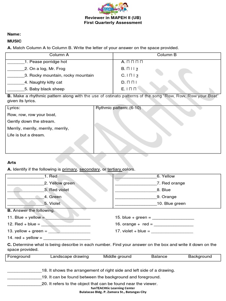 Mapeh Grade 2 | PDF | Foot | Green