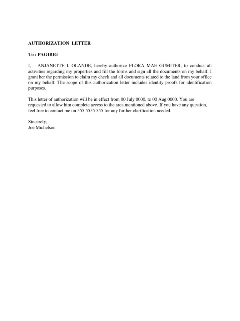 Authorization Letter | PDF