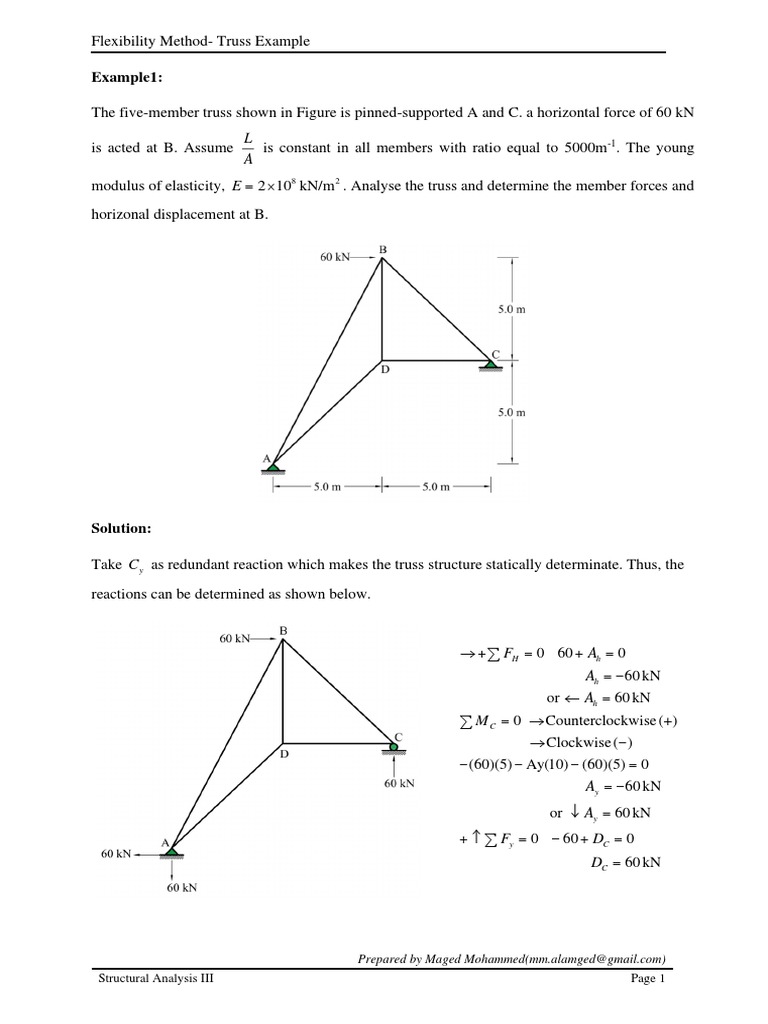 Flexibility Method Truss | PDF | Structural Analysis | Earthquake Engineering