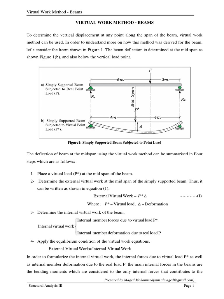 Virtual Work Method - Beams | PDF | Bending | Solid Mechanics