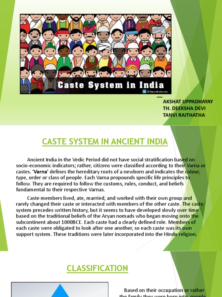 Presentation On The Caste System in Ancient India | PDF | Caste | Dalit