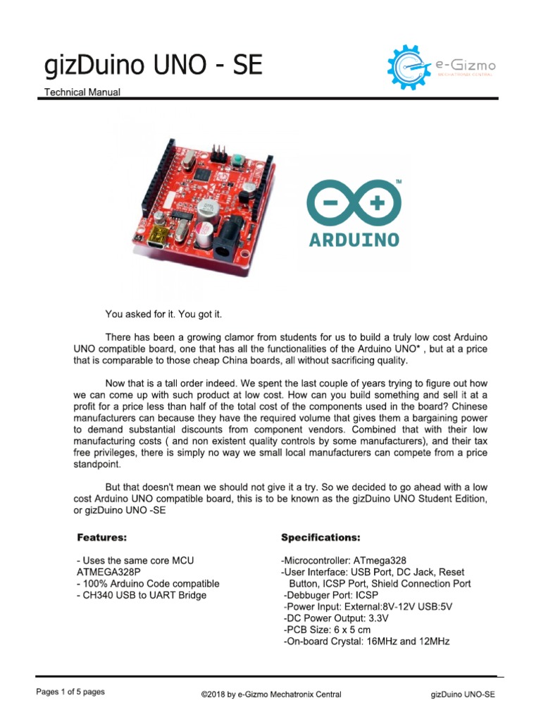 GizDuino UNO SE | PDF